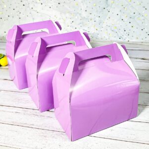 ONE MORE 25-Pack Gable Candy Purple Treat Boxes,Small Goodie Gift Boxes for Wedding and Birthday Party Favors Box 6.2 x 3.5 x 3.5 inch (Purple,25)