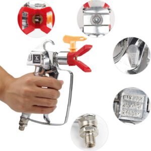 Airless Spray Gun High Pressure with 517 Tips and tip Guard,2 x Airless Paint Spray Gun Filter