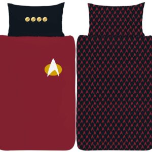 Star Trek Discovery Uniform Single Duvet Cover Reversible Bedding Set Official Licensed Merchandise (Star Trek Next Gen Uniform)