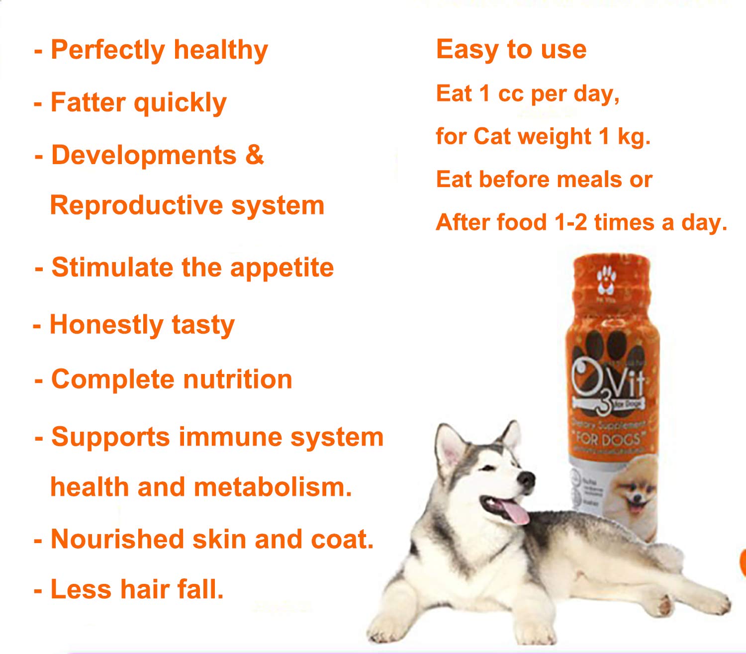 X2 Pcs(100ml) Dog Multivitamin Daily Essential Dog Food Vitamins & Minerals Omega3, Helps Support Healthy, More Fat, Digestion, Skin, Coat, Allergy Immune Supplement Nourished Blood & Eye