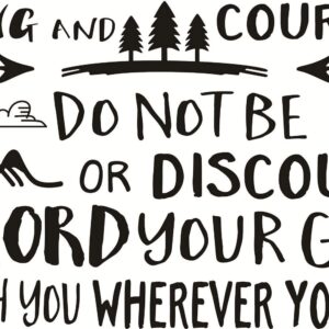 Quote of Bible Verse Joshua 1:9 Wall Sticker Vinyl Decals Be Strong and Courageous Words Boy Kids Room Home Decor Wallpapers