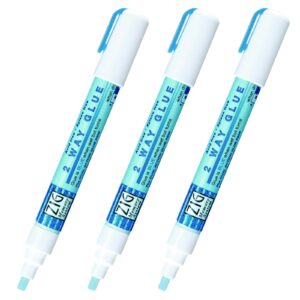 kuretake zig corporation 2-way glue pen 3p, chisel tip