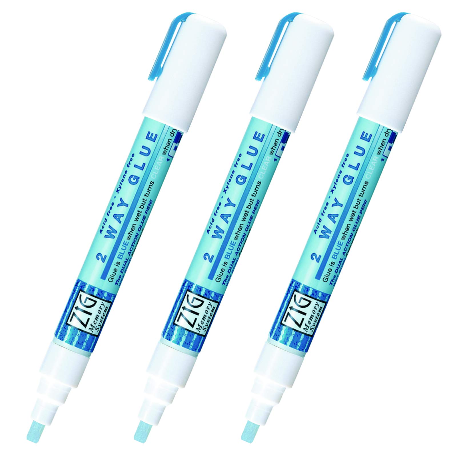 KURETAKE ZIG CORPORATION 2-Way Glue Pen 3P, Chisel Tip