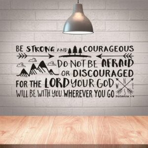 quote of bible verse joshua 1:9 wall sticker vinyl decals be strong and courageous words boy kids room home decor wallpapers