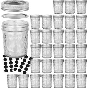 VERONES Mason Jars 6 OZ, 20 PACK 6oz Mason jars Canning Jars Jelly Jars With Lids, Ideal for Jam, Honey, Wedding Favors, Shower Favors, Extra 20 Lids