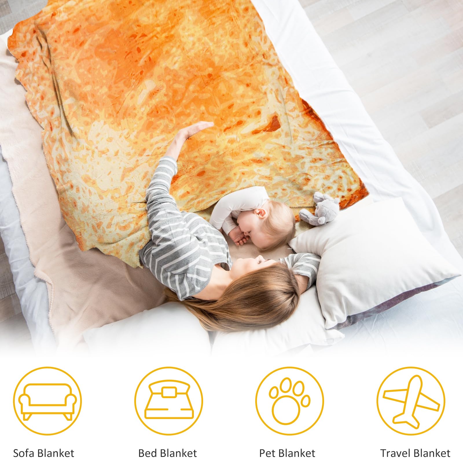 Bread Blanket, Toast Bread Throw Blanket for Adult and Kids, Tortilla Toast Blanket, Novelty Tortilla Blanke Throw Blankets Realistic Soft Flannel Wrap Blanket (Bread)