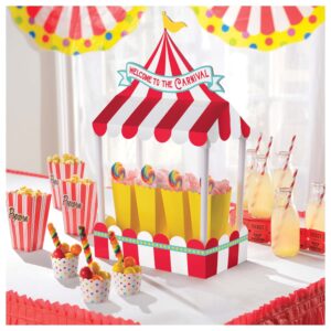 vibrant carnival table decoration, 21" x 7" (1 count) - stunning multicolored premium cardstock & plastic centerpiece, perfect for festive celebrations & parties