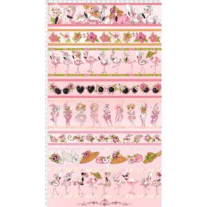 loralie designs flam borders pink fabric panel for quilting