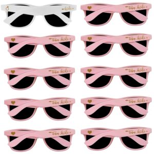 newshun bachelorette party sunglasses 10 pcs for bridal shower & weddings favors (pink)