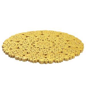 Juvale 60 Pack 10 Inch Gold Paper Doilies for Dining Table, Round Decorative Medallion Lace Placemats for Wedding