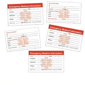 RXBC2011 Emergency Medical Information ID Card Pack of 5