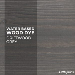 Littlefair's Wood Stain Water Based - 8.5oz/250ml - Indoor Furniture Stain Light & Dark Finishes - Special Non Toxic & Eco Friendly Formula - Wood Stain for Crafts - Color: Driftwood Grey