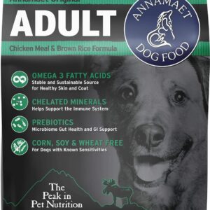 Annamaet Original Adult Formula Dry Dog Food, 23% Protein (Chicken & Brown Rice), 12-lb Bag