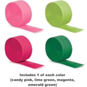 Watermelon Crepe Paper Streamers for Fruit Party or Tropical Birthday (4 Pack)