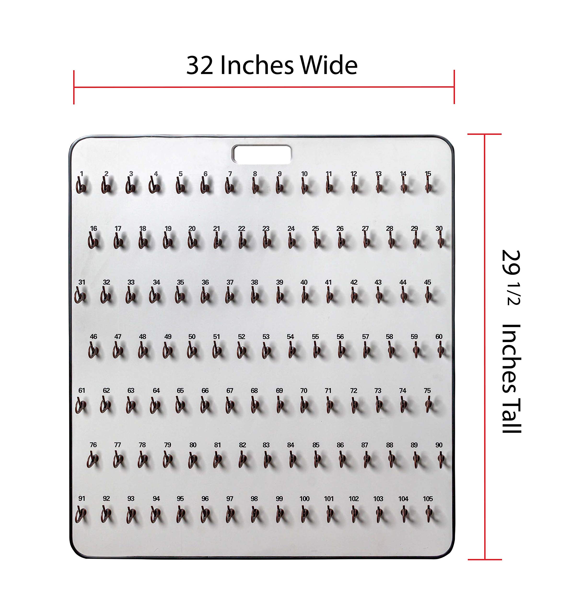 TANGDIAABBCC CarBowz EZ Line Key Board Key Organizer with Numbered Self Closing Hooks (105 Hook)