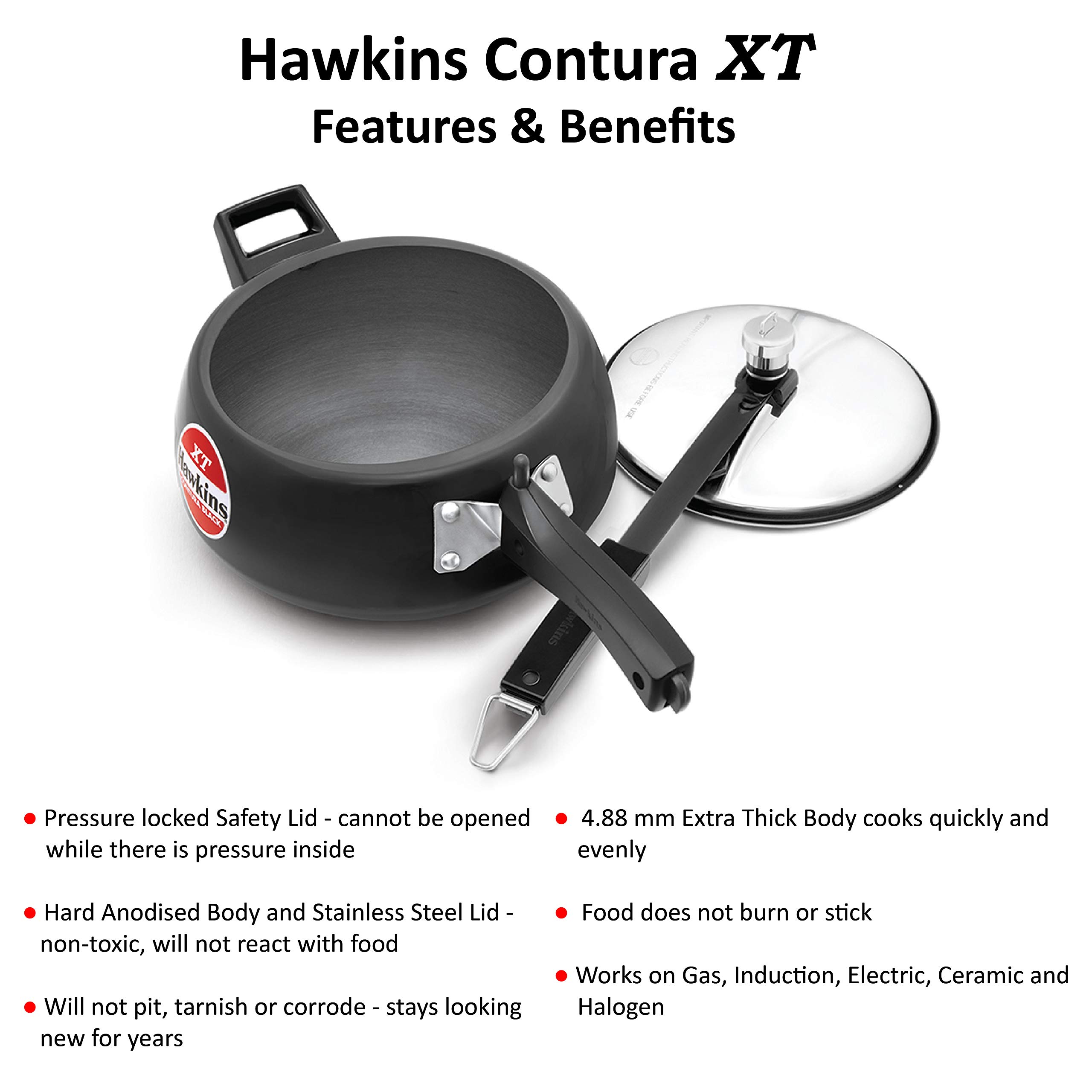 HAWKINS PRESSURE COOKER, 3.5 Liter, Silver