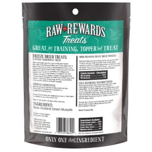 Northwest Naturals Raw Rewards Freeze-Dried Green Lipped Mussel Treats for Dogs and Cats - Bite-Sized Pieces - Healthy, 1 Ingredient, Human Grade Pet Food, All Natural - 2 Oz (Pack of 1)