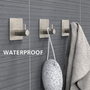 Wall Hooks Robe & Towel Adhesive for Hanging Towels - Set of 4 - for Bathroom, Kitchen - Sticky Hanging Wall Hangers Without Nails