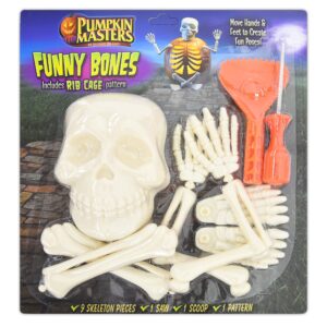 funny bones skeleton pumpkin carving kit with rib cage pattern