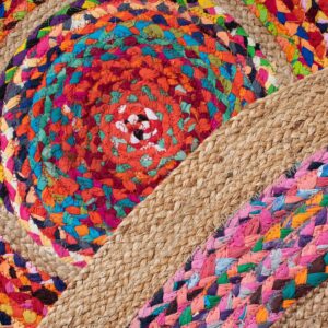 SAFAVIEH Natural Fiber Round Collection 3' Round Pink NFB301U Handmade Boho Country Charm Jute Area Rug