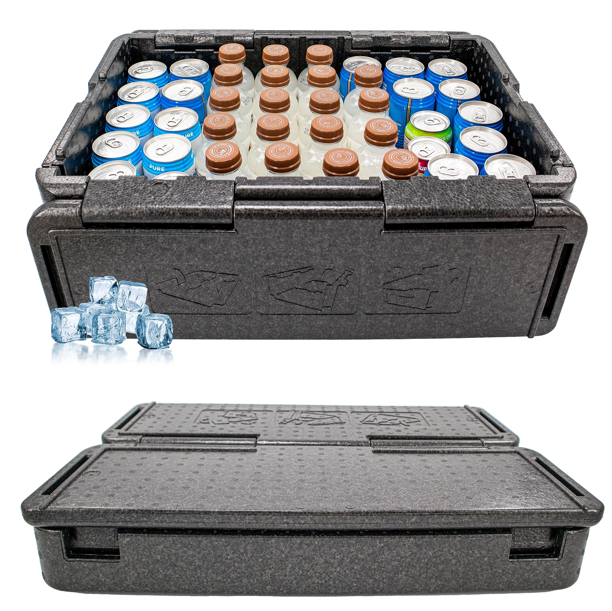 Chill Ice Collapsible Cooler Foam Chest Box - Insulated, Foldable, Portable, Lightweight, Iceless & Waterproof - X Large