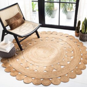 safavieh natural fiber round collection 3' round natural nfb308a handmade boho country charm jute area rug