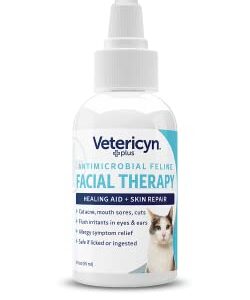 Vetericyn Plus Feline Facial Therapy | Healing Aid and Skin Repair for Different Cat First Aid Needs, Including Cat Acne, Cat Ear and Eye Problems. 2 Ounces