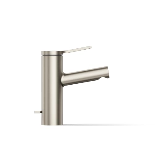 KOHLER 99491-4-BN Elate Single-Handle Bathroom Faucet with Pop-Up Drain Assembly, One Hole Bathroom Sink Faucet, 1.2 gpm, Vibrant Brushed Nickel