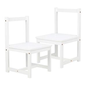 Amazon Basics Solid Wood Kids Activity Chair Set, 23.8-Inch Height - 2-Pack, White