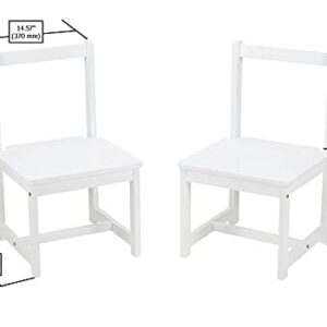 Amazon Basics Solid Wood Kids Activity Chair Set, 23.8-Inch Height - 2-Pack, White