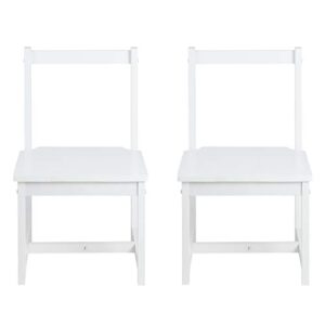 amazon basics solid wood kids activity chair set, 23.8-inch height - 2-pack, white