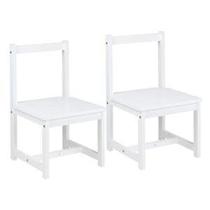 Amazon Basics Solid Wood Kids Activity Chair Set, 23.8-Inch Height - 2-Pack, White