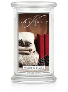 warm fuzzy large 2-wick 22 oz 100 hour hour jar by kringle candles