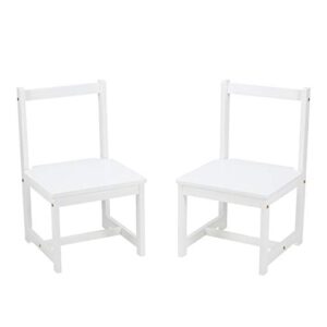 Amazon Basics Solid Wood Kids Activity Chair Set, 23.8-Inch Height - 2-Pack, White