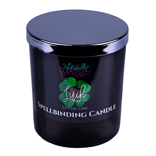 Naturally Wicked Spellbinding Luck Candle with Crystal, Wood Wick & Gift Box