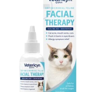 Vetericyn Plus Feline Facial Therapy | Healing Aid and Skin Repair for Different Cat First Aid Needs, Including Cat Acne, Cat Ear and Eye Problems. 2 Ounces