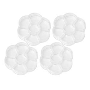 Women's Jewelry 4PCS 8 Grids Jewel Case Round Shape Transparent Plastic Organizer Jewelry Storage Container for Earrings Rings Girl Jewelry