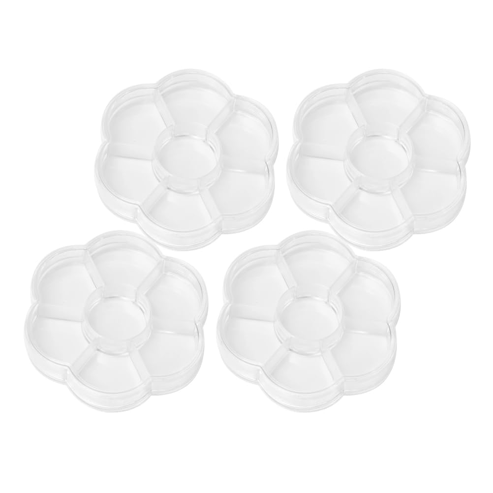 Women's Jewelry 4PCS 8 Grids Jewel Case Round Shape Transparent Plastic Organizer Jewelry Storage Container for Earrings Rings Girl Jewelry