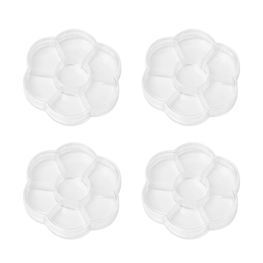 Women's Jewelry 4PCS 8 Grids Jewel Case Round Shape Transparent Plastic Organizer Jewelry Storage Container for Earrings Rings Girl Jewelry