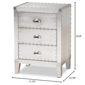 Baxton Studio Nightstands, Silver