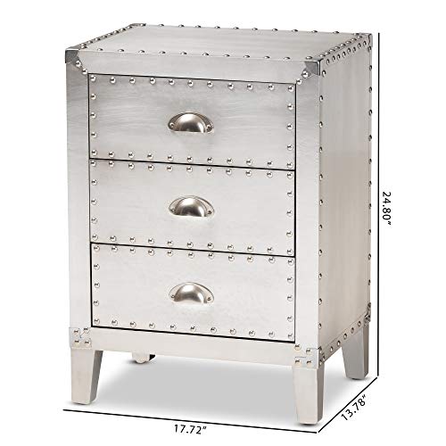 Baxton Studio Nightstands, Silver