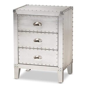 baxton studio nightstands, silver