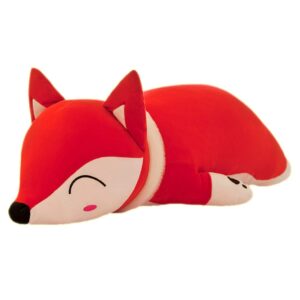 vsfndb stuffed fox animal plush toys 20 inches red large animal stuffed plushies super soft cute cuddly pillow cushion stuff dolls birthday xmas gifts for children kids boys girls room decor, 20inches