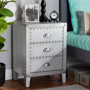 Baxton Studio Nightstands, Silver