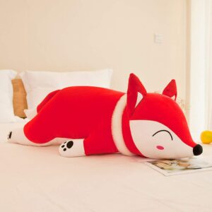 VSFNDB Stuffed Fox Animal Plush Toys 20 Inches Red Large Animal Stuffed Plushies Super Soft Cute Cuddly Pillow Cushion Stuff Dolls Birthday Xmas Gifts for Children Kids Boys Girls Room Decor, 20Inches