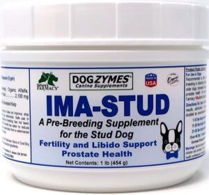 dogzymes ima stud daily supplement added to food to enhance the libido, performance, sperm cell development and vitality of the stud dog (1 pound)