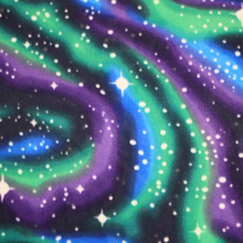 Spacey Northern Lights Anti-Pill Fleece Fabric by The Yard