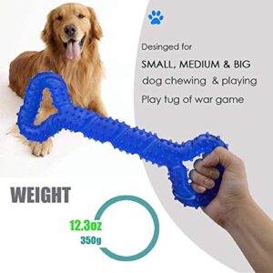 LECHONG Durable Dog Chew Toys 13 Inch Bone Shape Extra Large Dog Toys with Convex Design Strong Tug Toy for Aggressive Chewers Medium and Large Dogs Tooth Cleaning