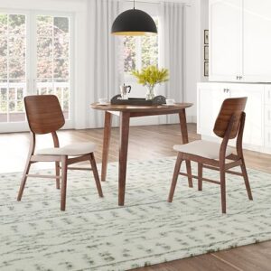 new classic furniture mid-century modern oscar corner table 3-piece dining set, walnut