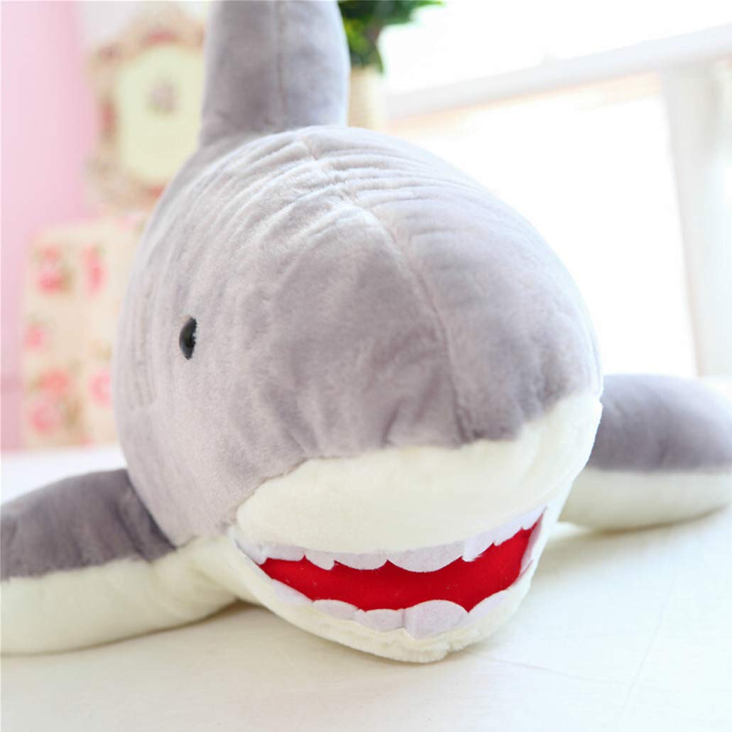 VSFNDB Stuffed Shark Animal Plush Toy 16 Inch Long Great White Animal Stuffed Plushies Super Soft Cute Cuddly Pillow Cushion Stuff Dolls Gifts for Children Kids Boys Girls Room Decor Bedtime, 16Inches